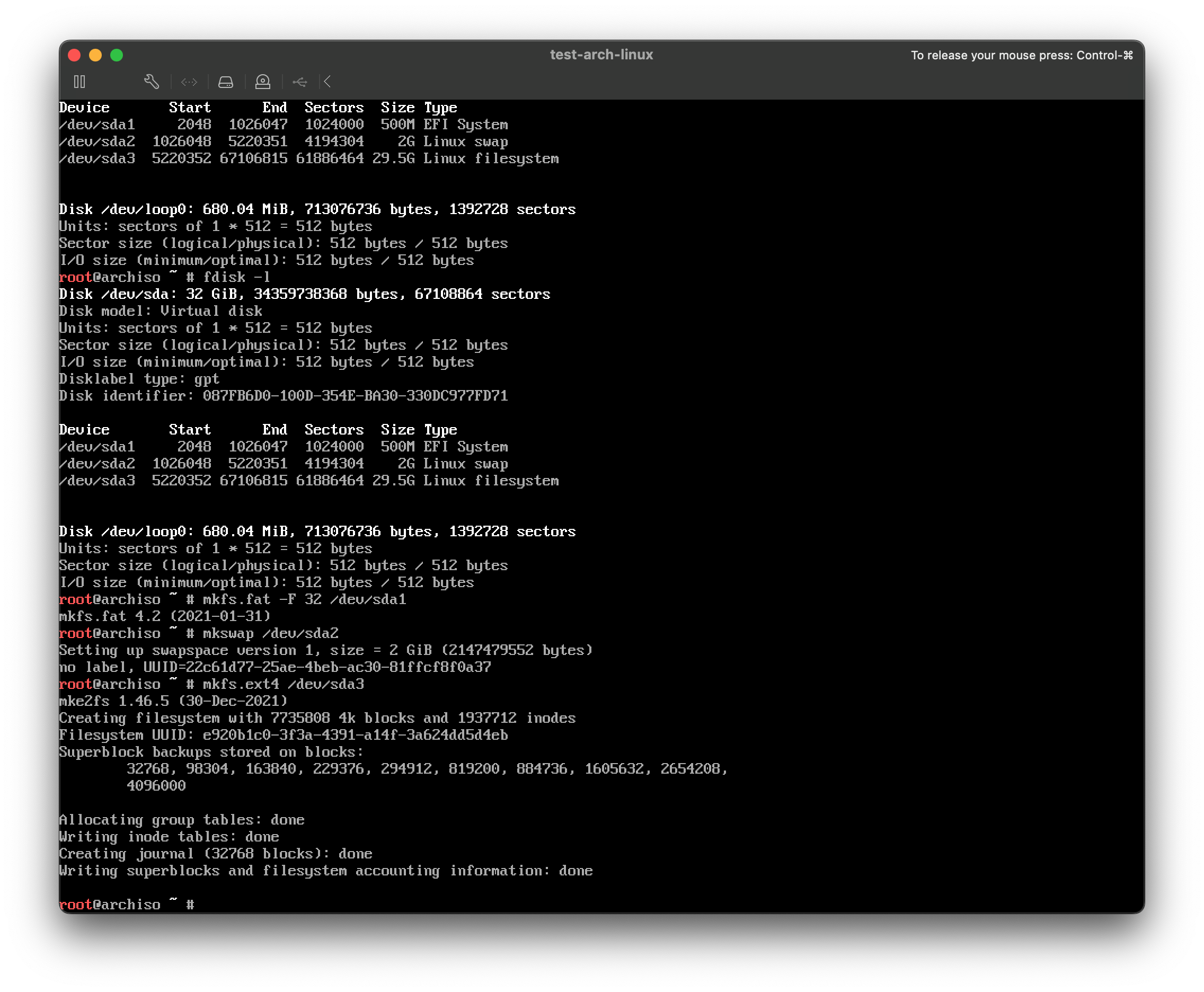 Arch Linux Install Note